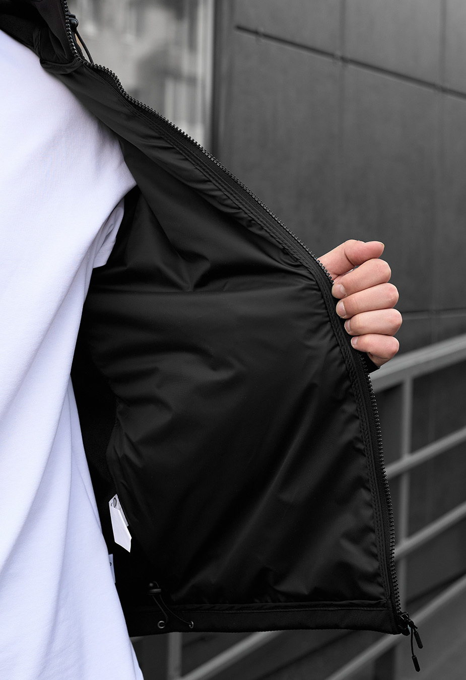 Чоловіча куртка Staff soft shell di black чорна демісезонна для підлітка легка з капюшоном ...