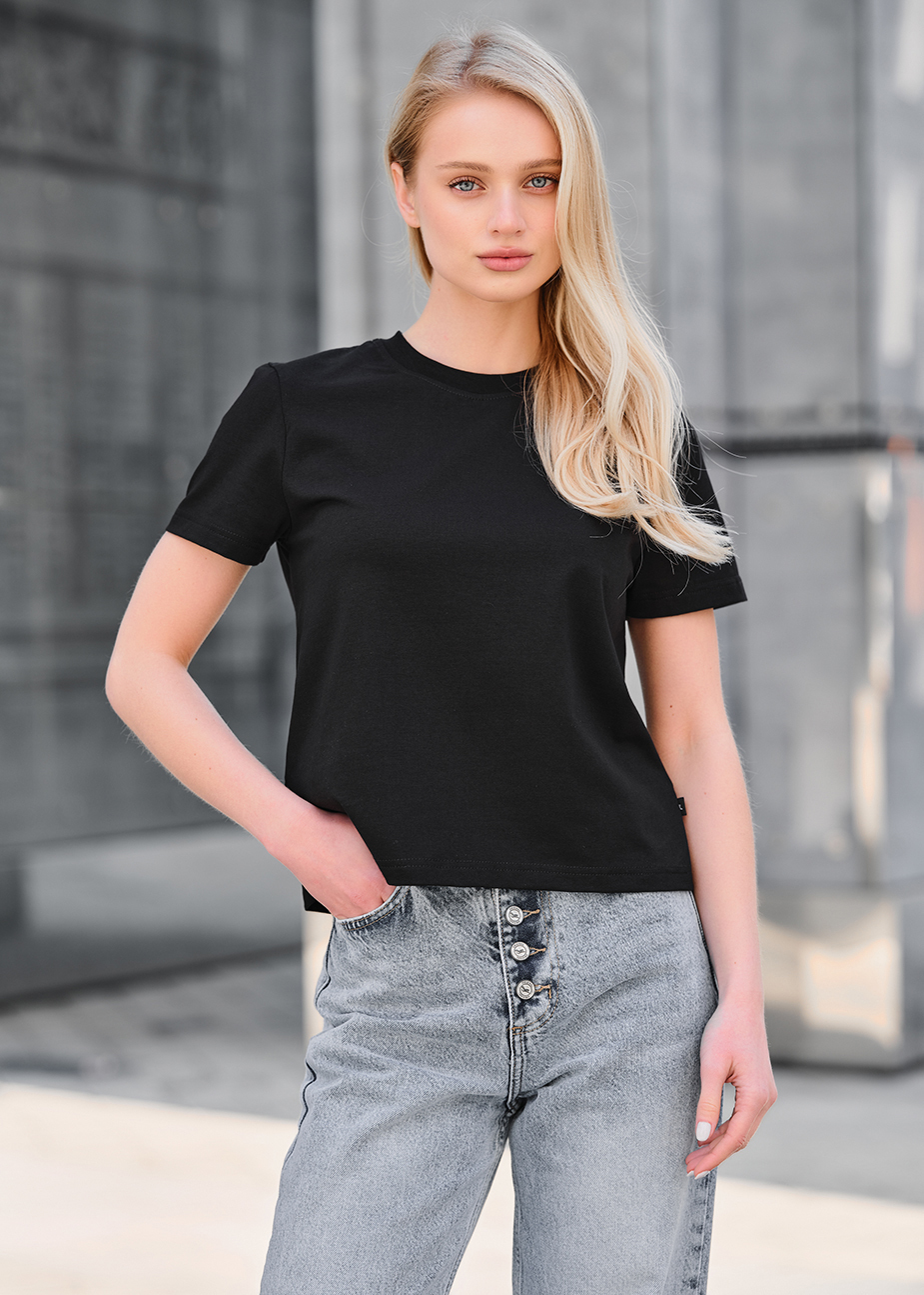 Футболка жіноча Staff sum black чорна однотонна брендова ціна