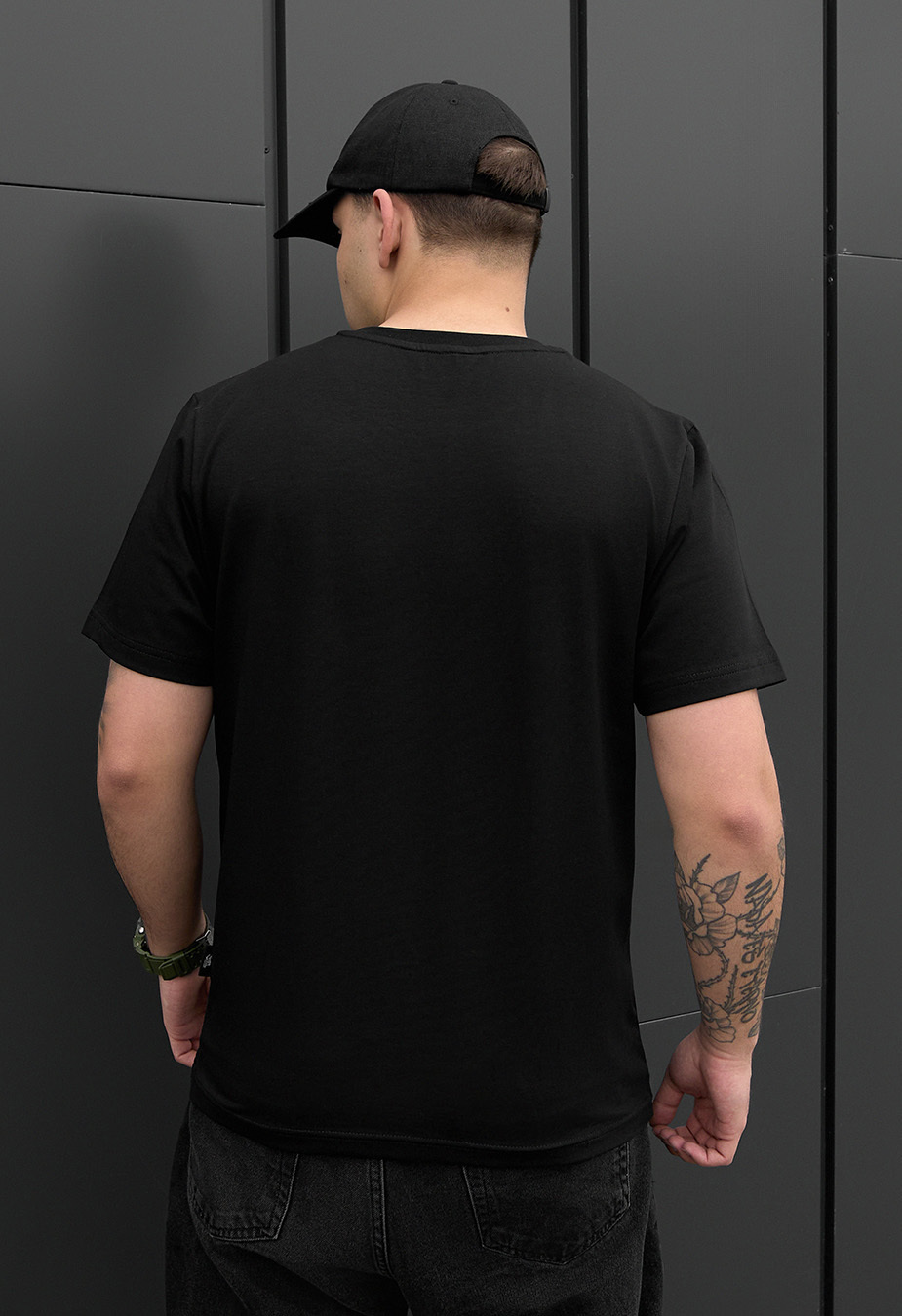 Футболка чоловіча Staff black reflective logo чорна рефлективна модна з ...