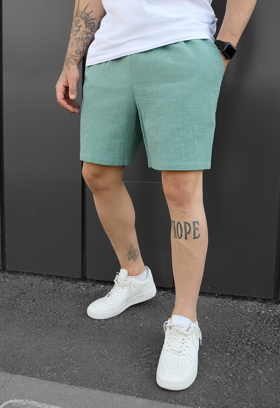 Шорти чінос Staff turquoise бірюзового кольору на літо молодіжні ціна