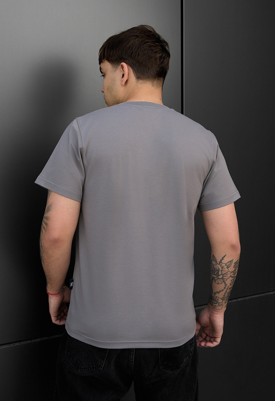 Футболка чоловіча Staff gray basic сіра недорога однотонна базова ціна