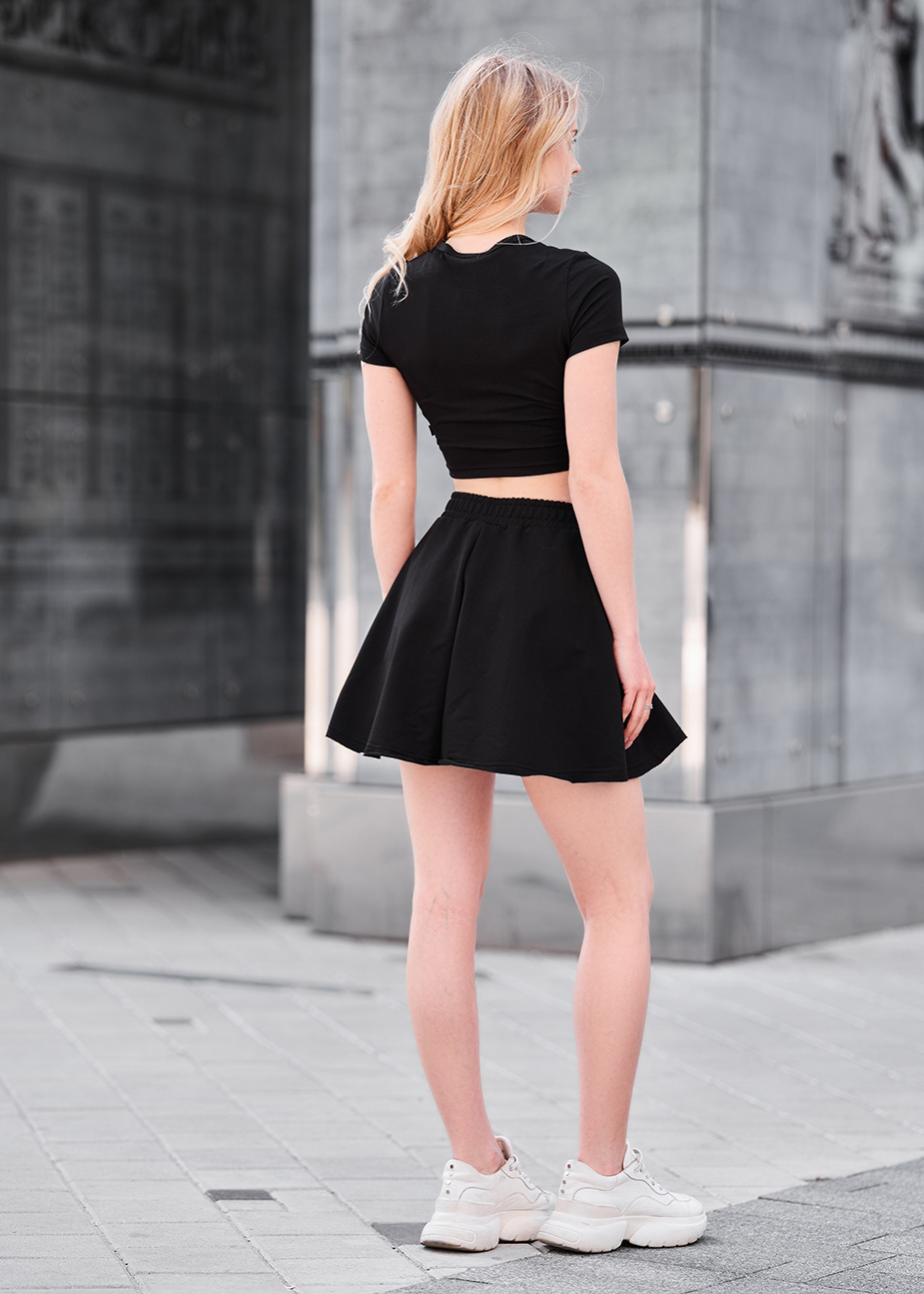 Літній комплект жіночий Staff Wes Black чорний футболка і шорти для дівчини короткий на літо купити