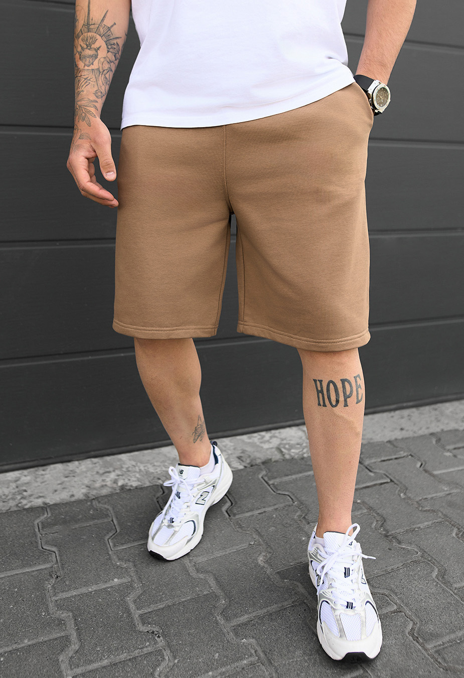 Шорти чоловічі Staff nes brown коричневі трикотажні на літо недорогі бавовняні ціна