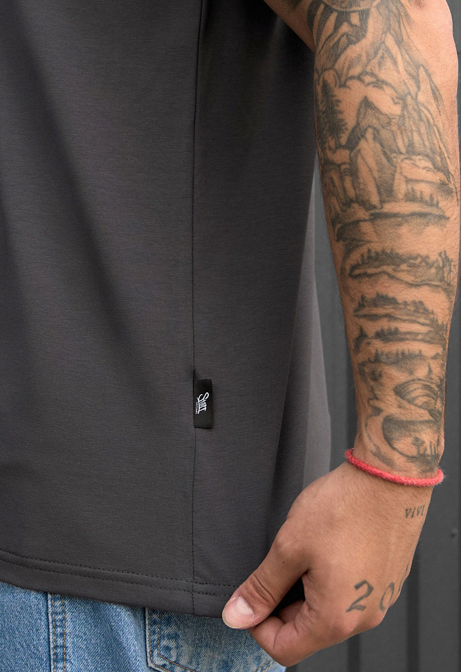 Футболка чоловіча Staff dark gray темно-сіра молодіжна бавовняна ціна