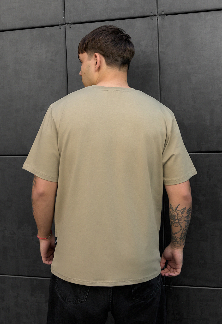 Футболка чоловіча Staff olive оливкового кольору стильна однотонна ціна