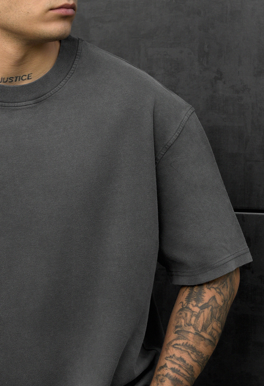 Чоловіча футболка Staff va2 dark gray oversize темно-сіра однотонна для підлітка оверсайз ...