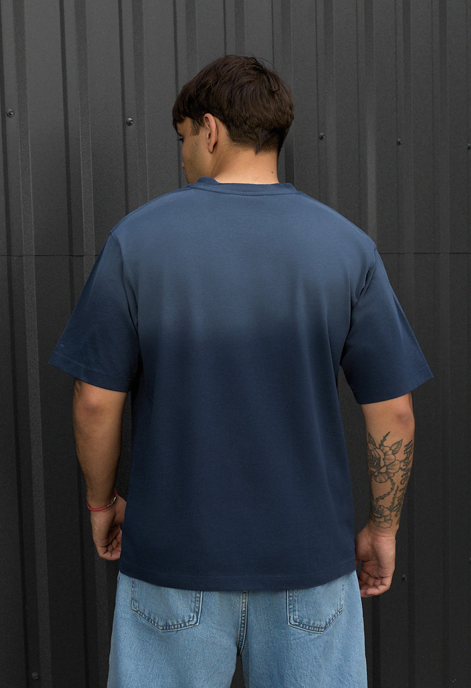 Футболка чоловіча Staff va1 navy logo oversize темно-синя бавовняна ...