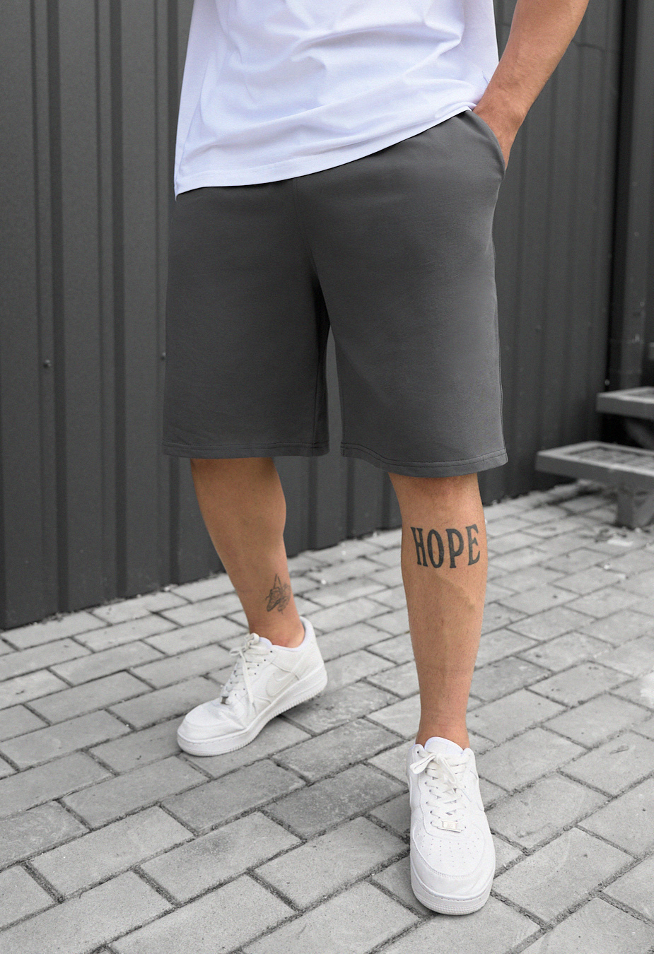 Шорти чоловічі Staff nes gray сірі бавовняні на літо брендові трикотажні ціна