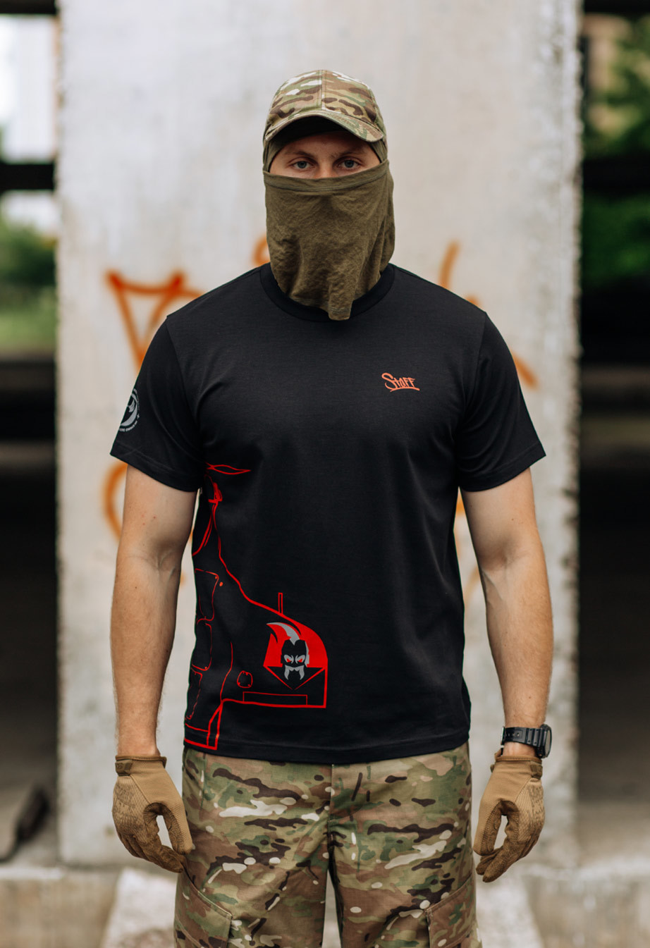 Футболка чоловіча Staff x ГУР МО "КРИЛА" UAV RUBAKA black чорна з ...