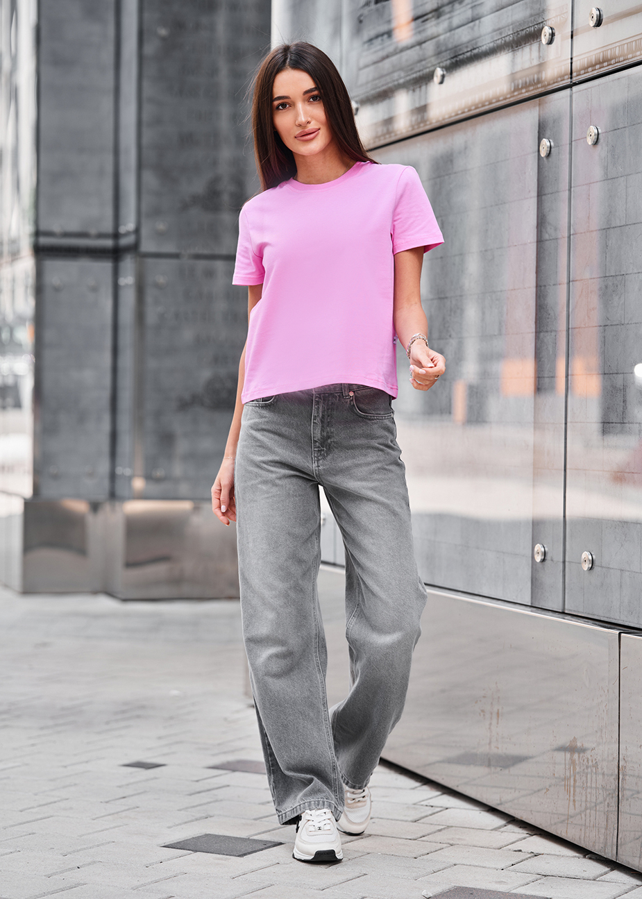 Жіноча футболка Staff sum pink рожева молодіжна класична однотонна купити