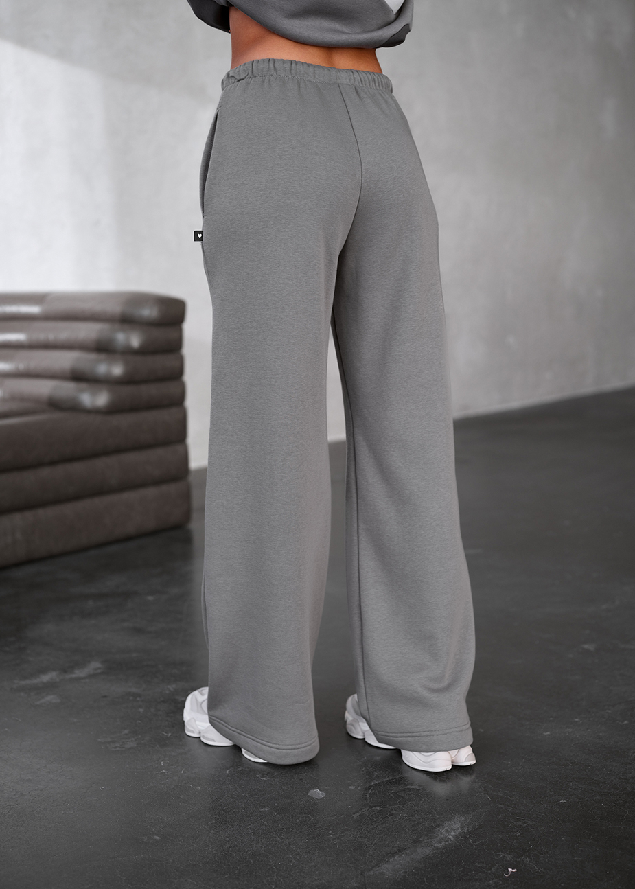 Штани жіночі Staff pat gray fleece сірі бавовняні утеплені на флісі для дівчини купити