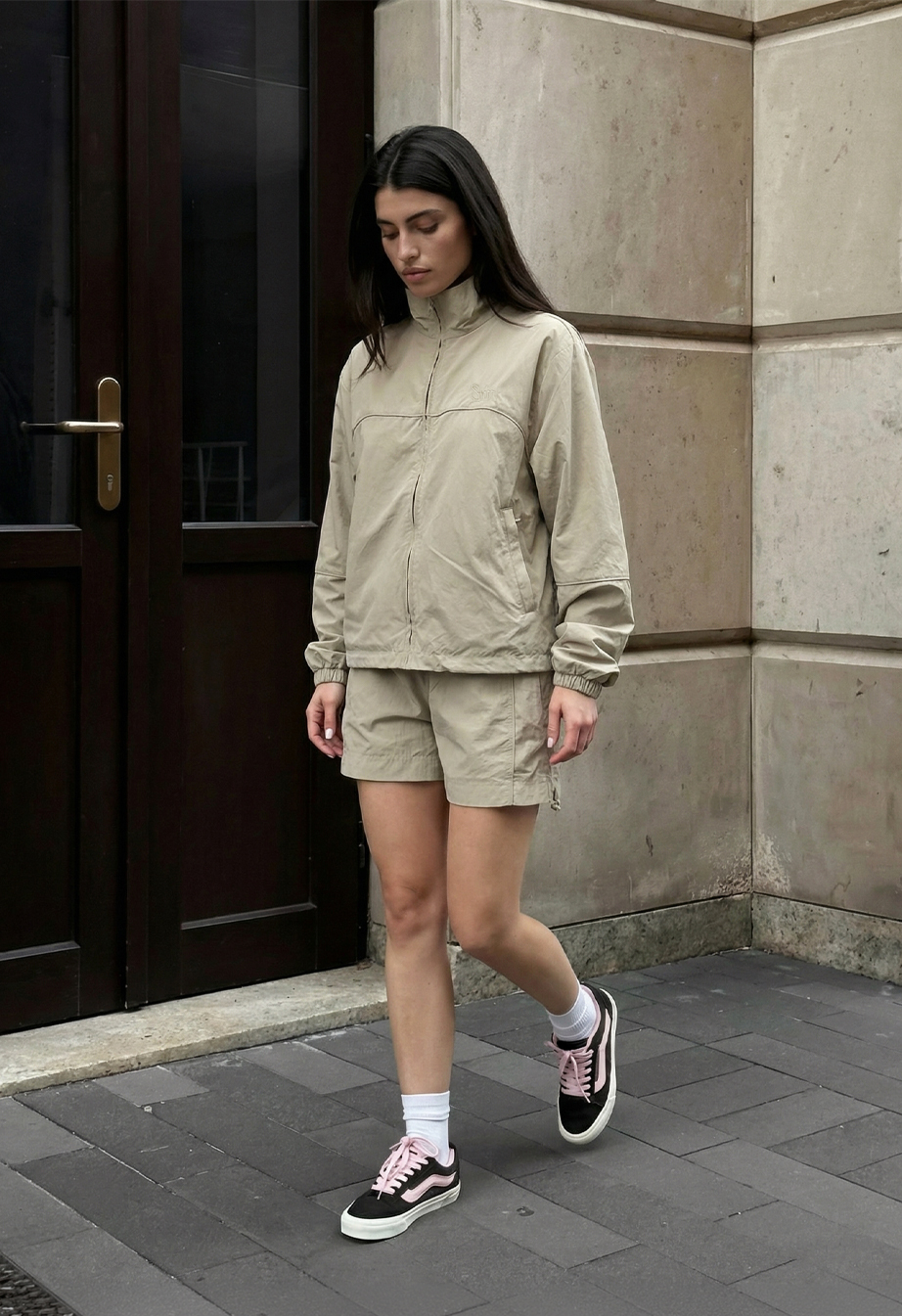 Літній комплект жіночий Staff sum logo gray olive сіро-оливкового ...